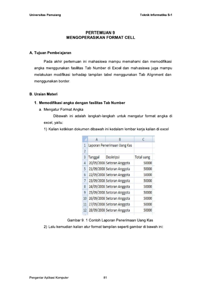 TPL0243 - 09 - Mengoperasikan Format Cell | PDF