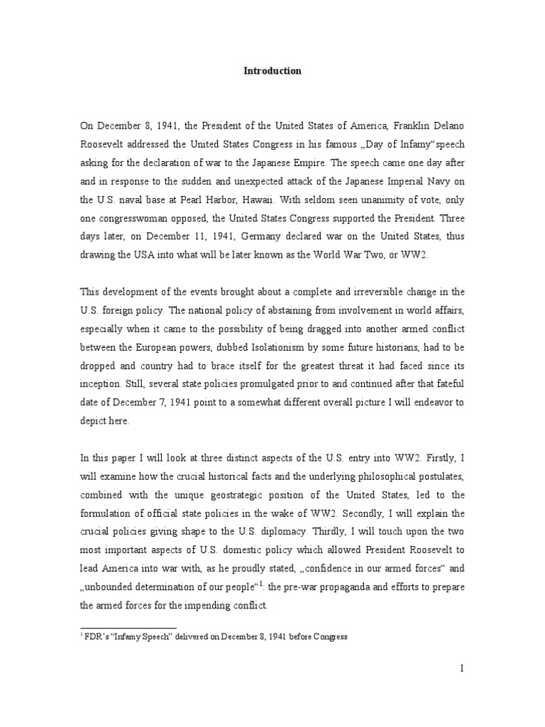 U.S. Entry Into WW2 | PDF | World War II | Franklin D. Roosevelt