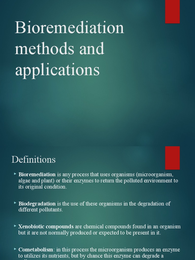 Bioremediation Methods and Applications | PDF | Biodegradation | Chemistry