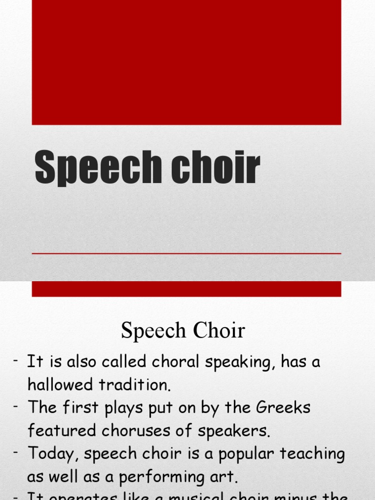 Speech Choir | PDF