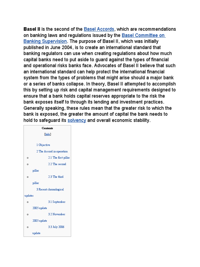 Basel II in Banking | PDF | Basel Ii | Bank Regulation
