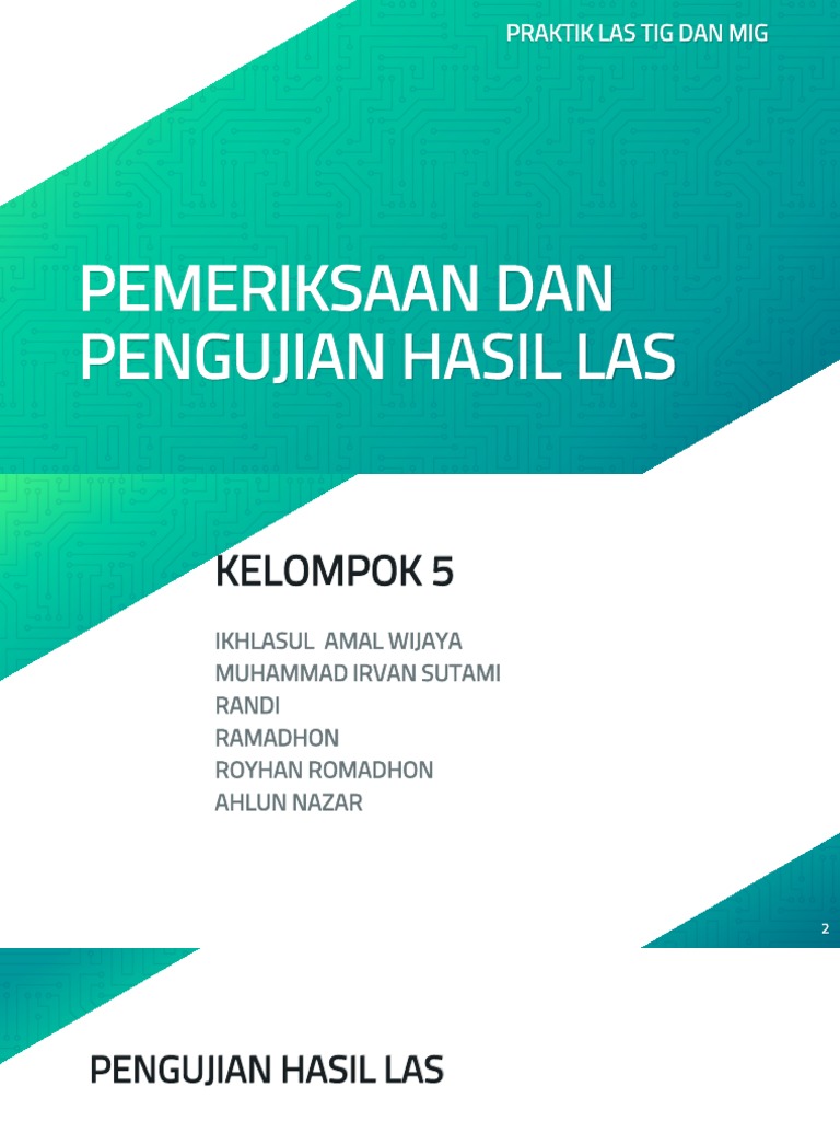 Kelompok 5 Pengujian Hasil Las | PDF