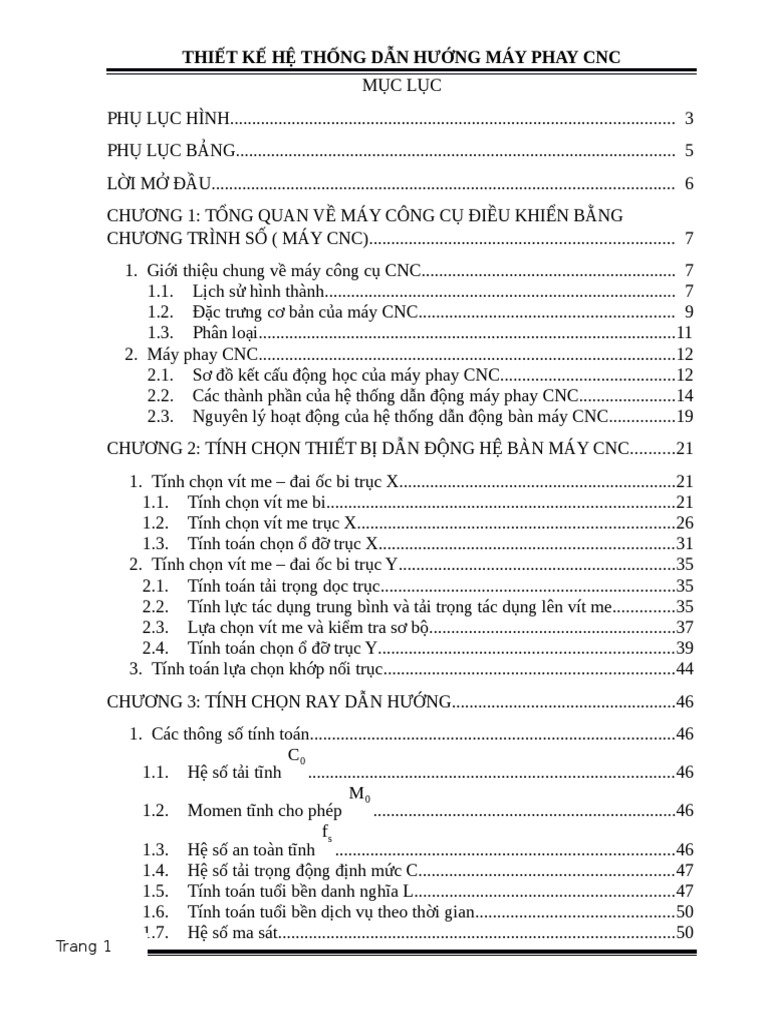 123doc Do An Thiet Ke He Thong Dan Dong Ban May Phay CNC | PDF