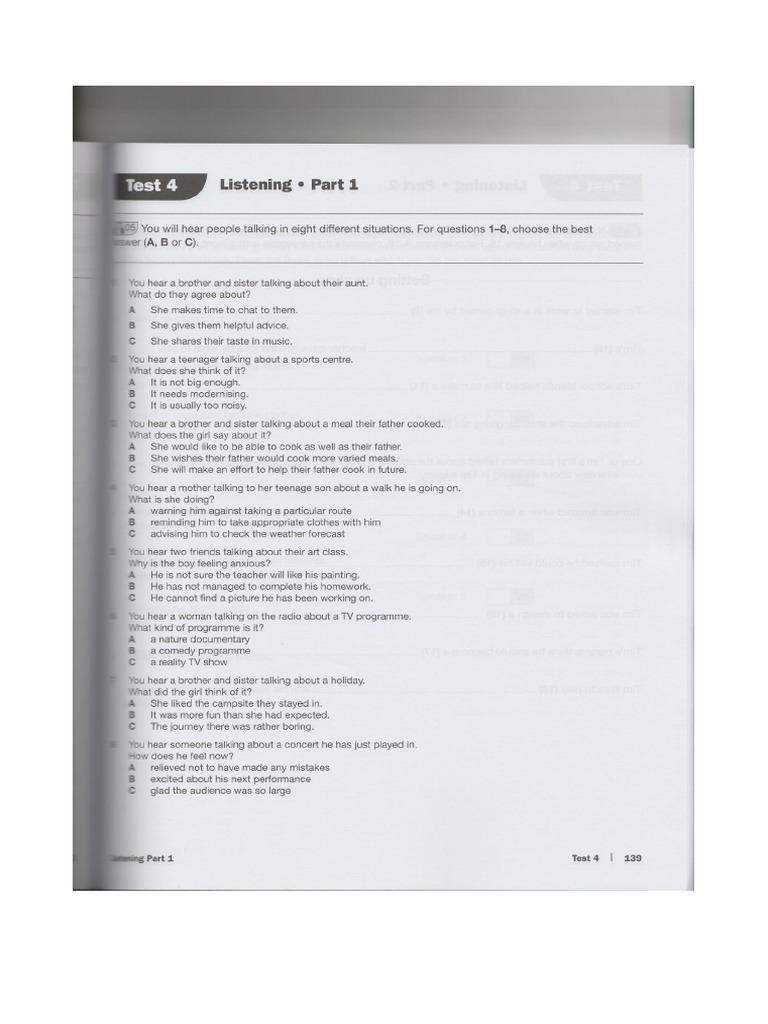 FFS Test 4 - Listening | PDF