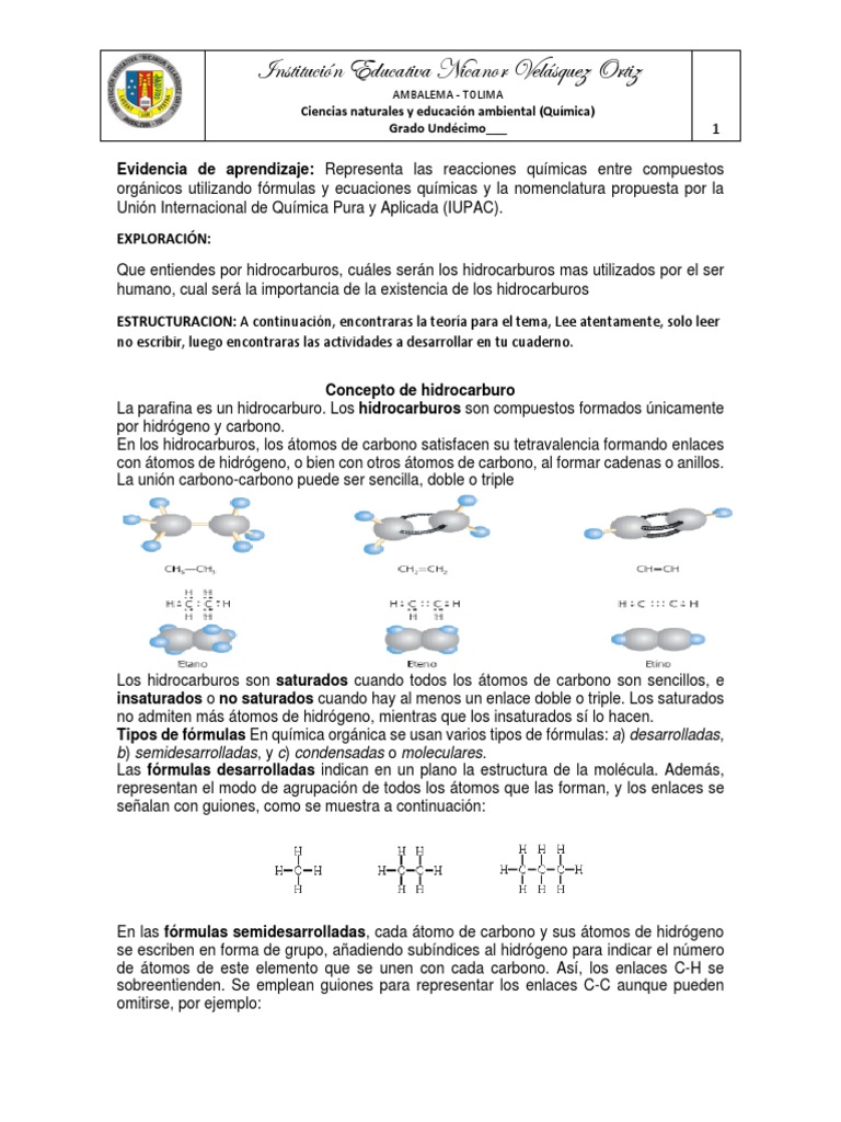 Guia 5 Quimica Once | PDF | Alcano | Enlace químico