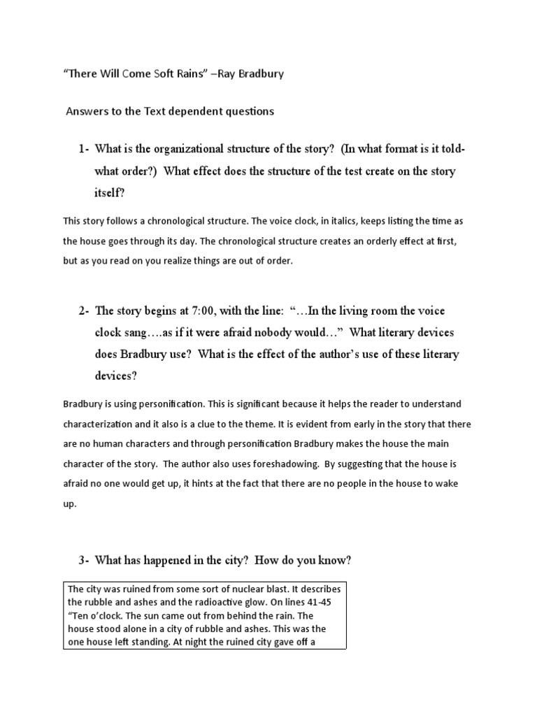Analysis of "There Will Come Soft Rains" | PDF | Philosophy | Young Adult