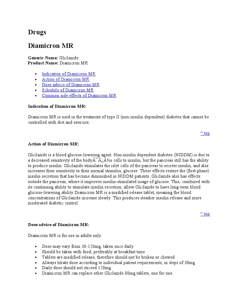 Ansimar and Diamicron MR | PDF | Diabetes Mellitus Type 2 | Hypoglycemia