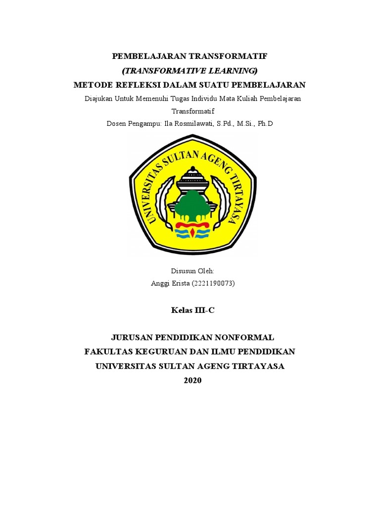 Pembelajaran Transformatif: (Transformative Learning) | PDF | Karier ...