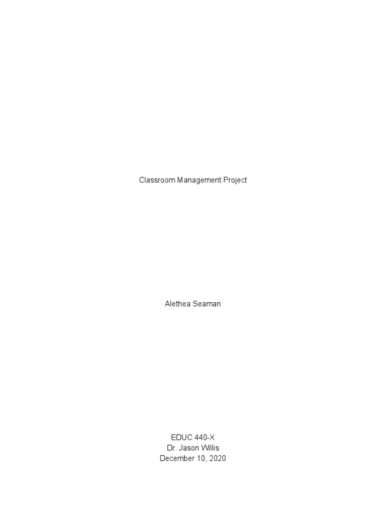 Classroom Management Project | PDF | Classroom Management | Classroom