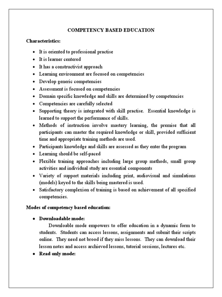 Competency Based Education | PDF | Competence (Human Resources ...