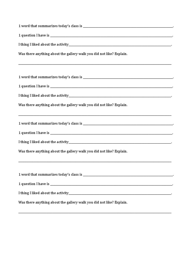 Class Reflection and Feedback Template | PDF