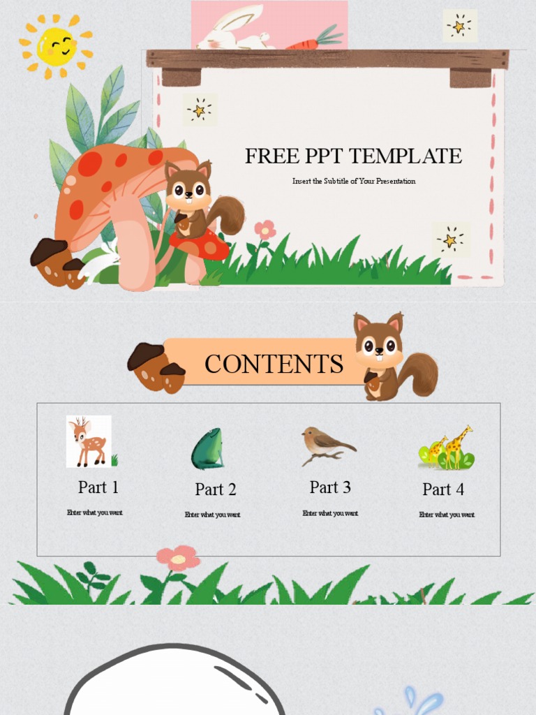 Forest Story Cartoon PowerPoint Templates | PDF