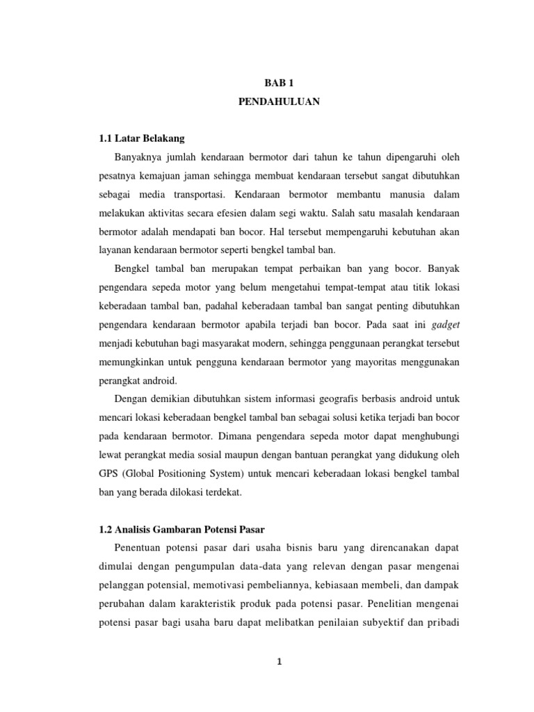 Proposal Ide Bisnis Usaha Tambal Ban Keliling | PDF