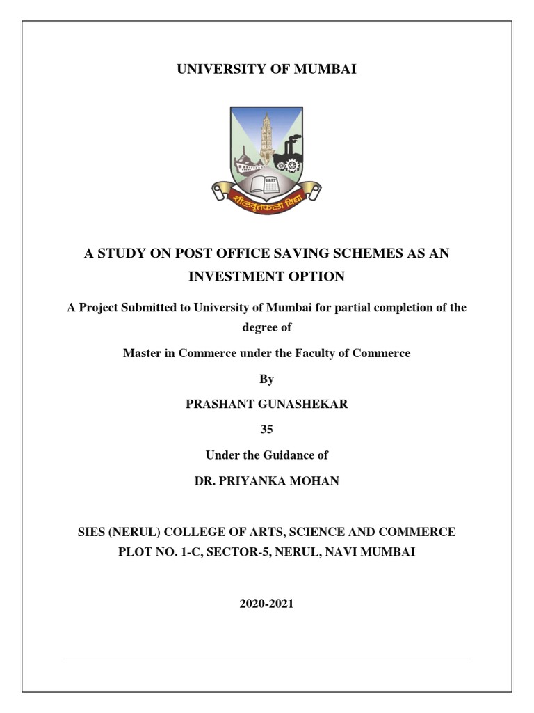 Post Office Saving Schemes Study | PDF | United States Postal Service ...