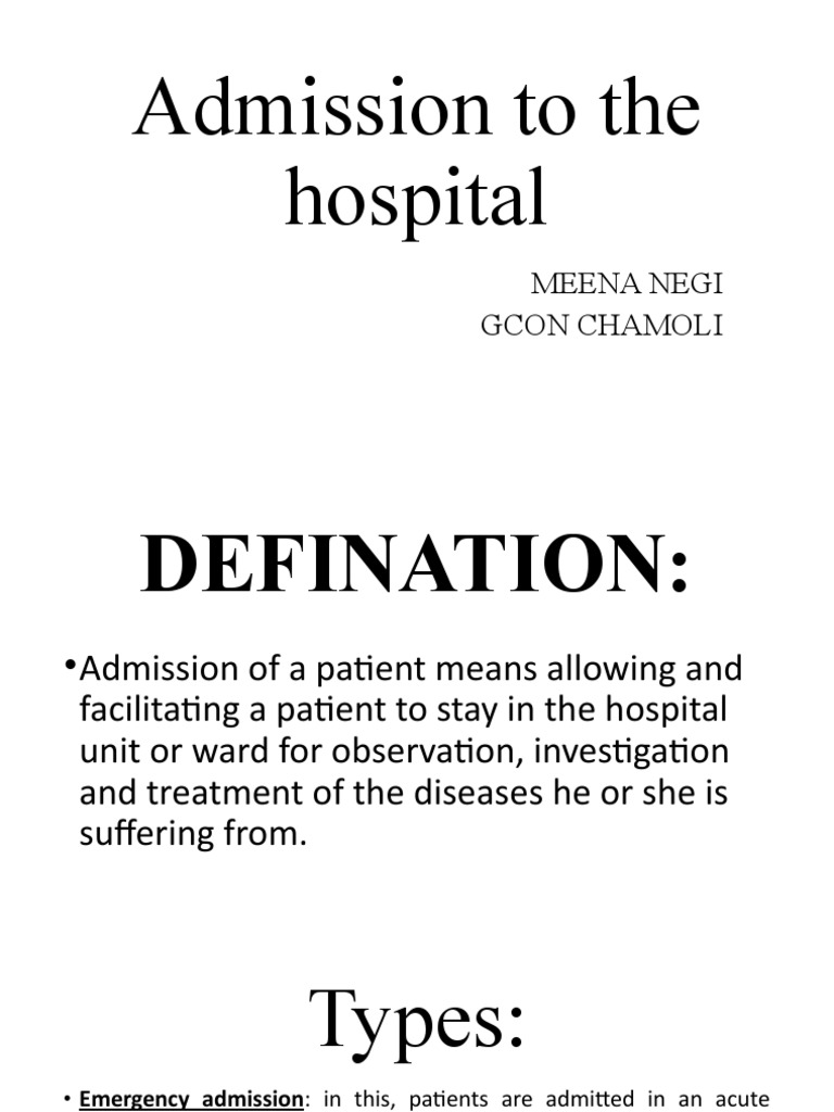 Understanding Hospital Admission Procedures | PDF | Patient | Health Care
