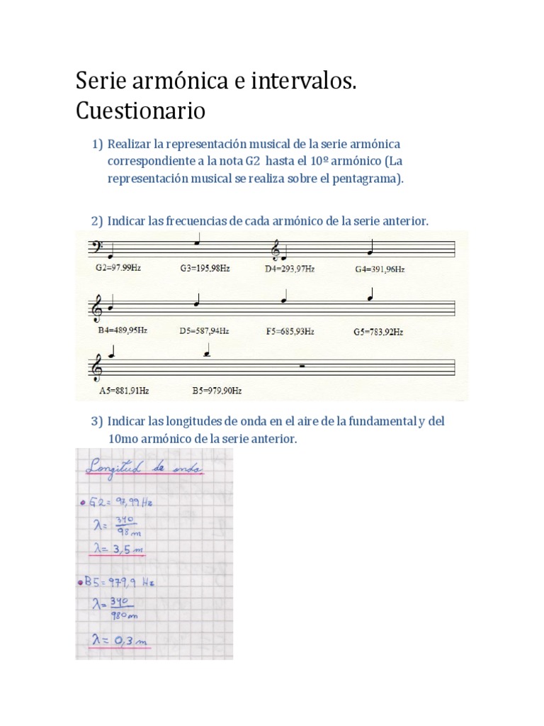 Tarea 4 - Serie Armónica e Intervalos | PDF