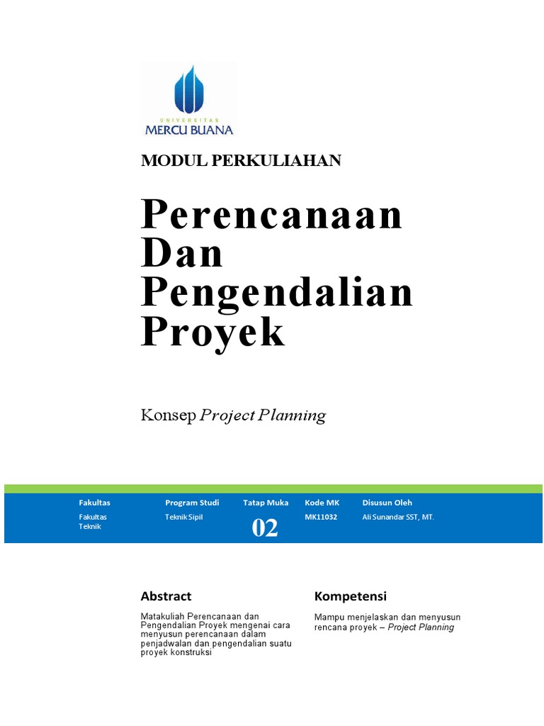 02 Modul 2 - PerencPengendalianProyek - Ali Sunandar | PDF | Karier ...