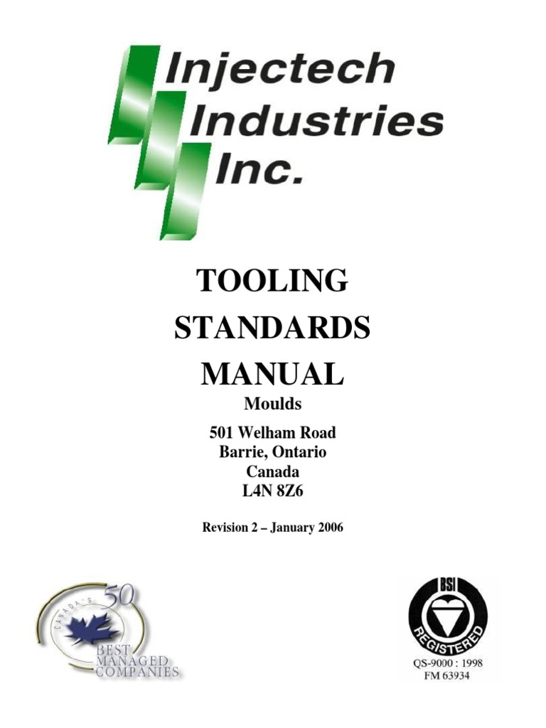 Tooling Standards Manual: Moulds | PDF | Electrical Connector ...