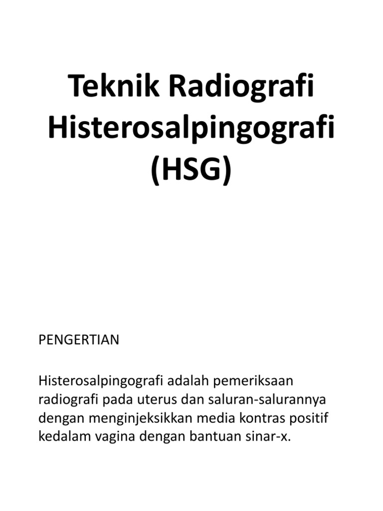 Panduan Histerosalpingografi | PDF | Sains & Matematika