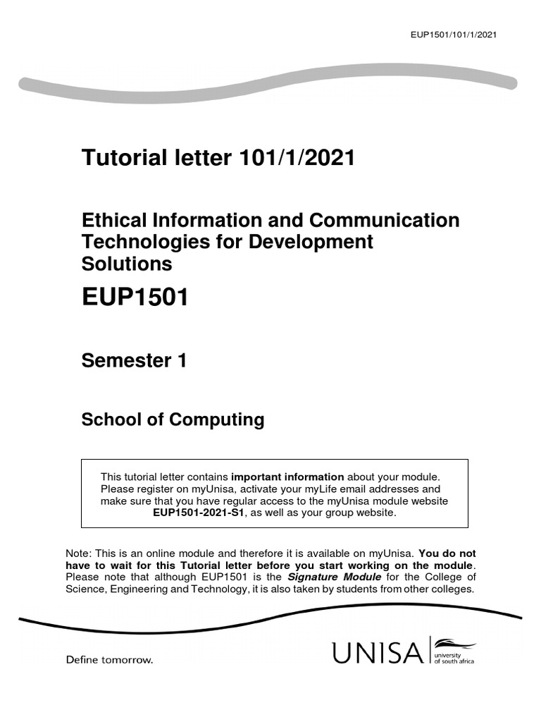 Tutorial Letter 101/1/2021: Ethical Information and Communication ...