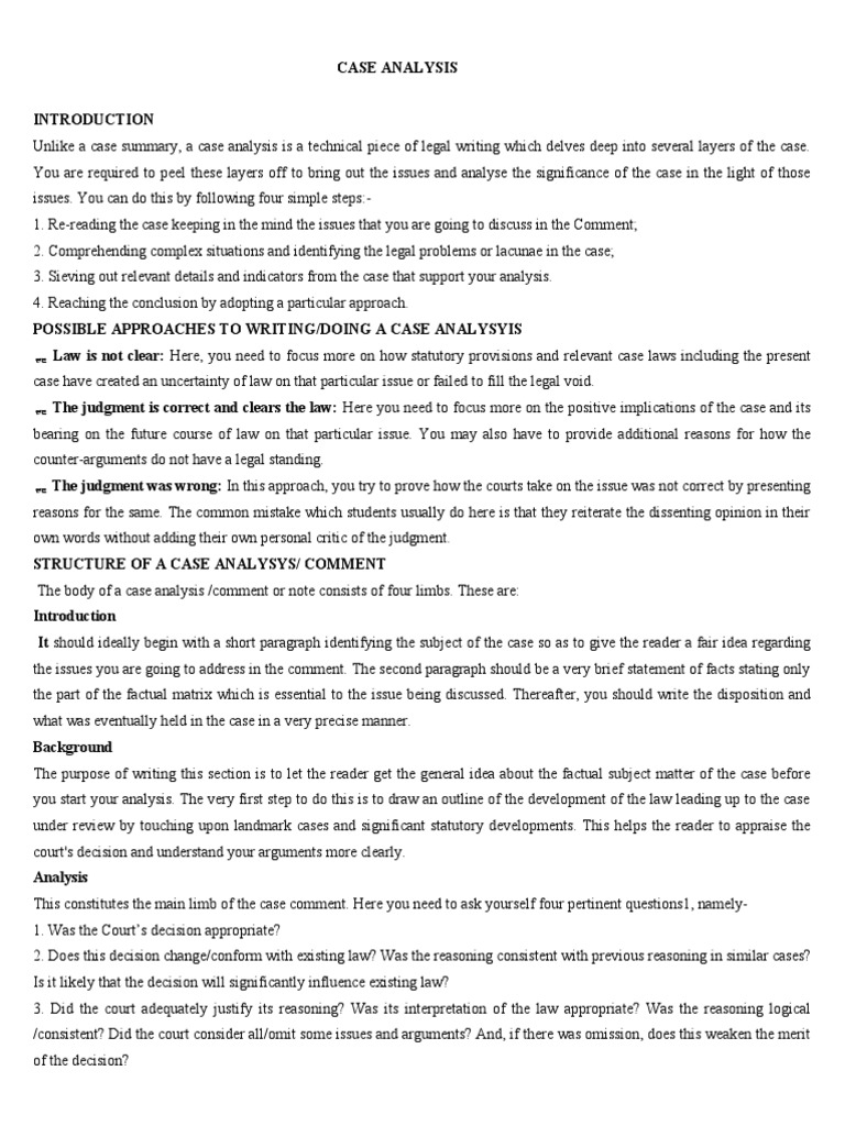 Case Analysis | PDF | Judgment (Law) | Reason