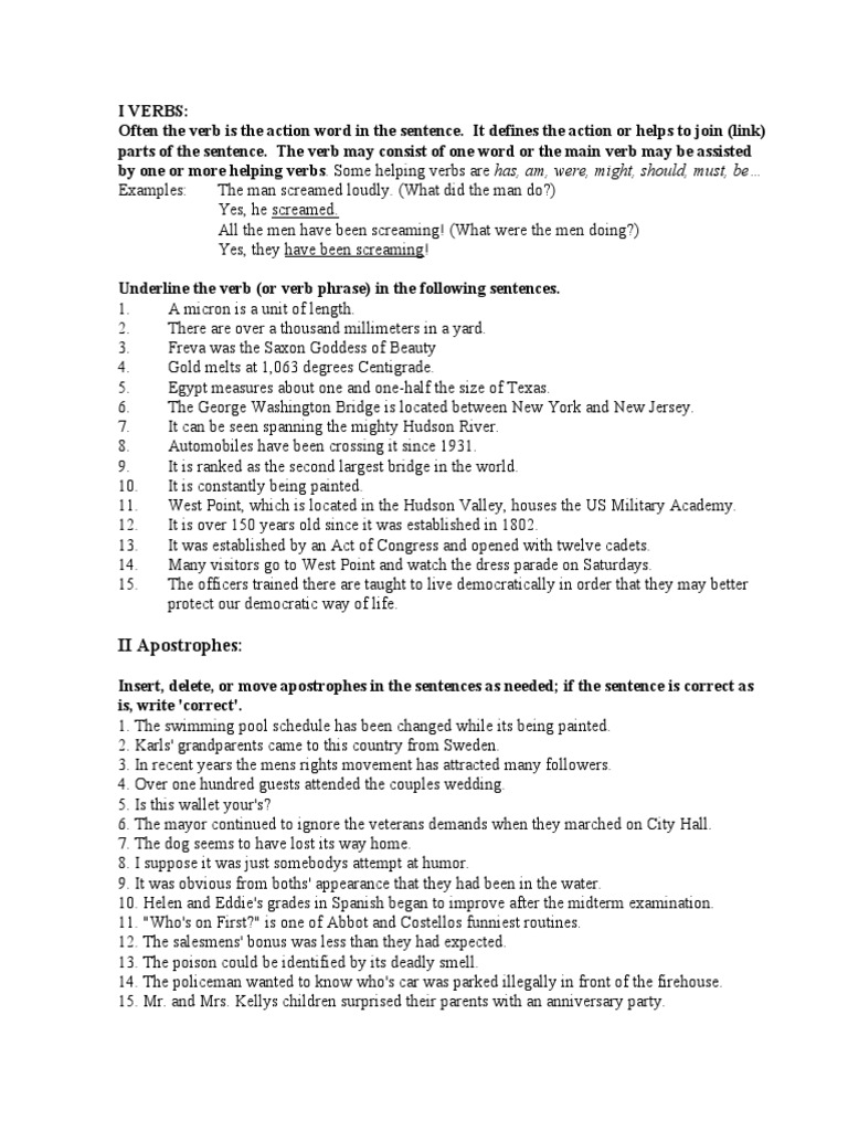 Tutorial Verbs | PDF | United States Military Academy | Linguistic Typology