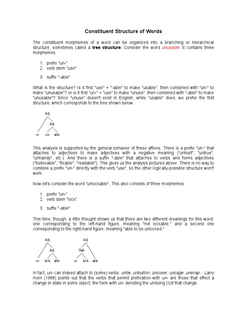 Constituent Structure of Words | PDF