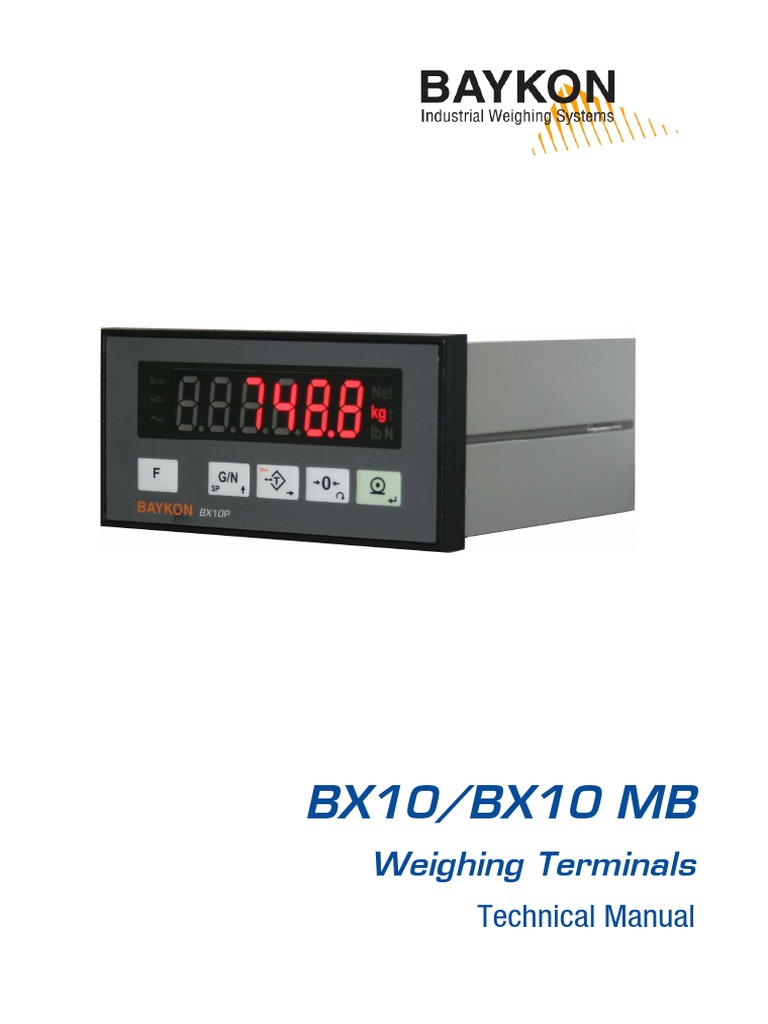 Bx10 Bx10 Mb Weighing Terminals Technical Manual Download Free Pdf