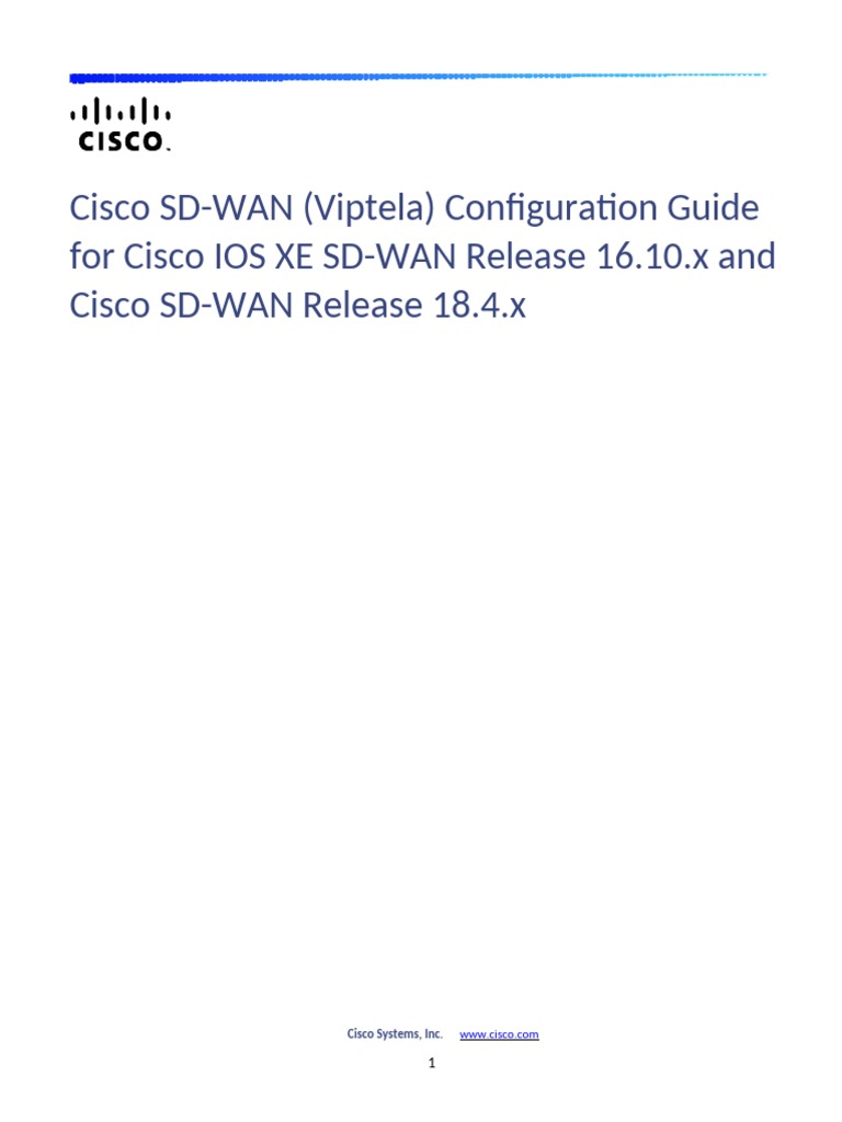 Cisco SD-WAN (Viptela) Configuration Guide | PDF
