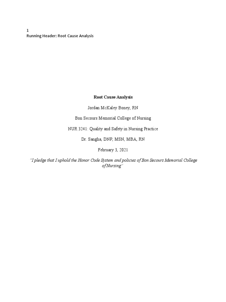 Root Cause Analysis | PDF | Medical Error | Nursing