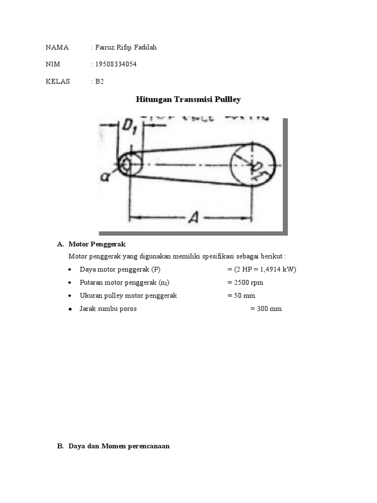 TUGAS TRANSMISI PULI (Fairuz Rifqi Fadilah - 054) | PDF