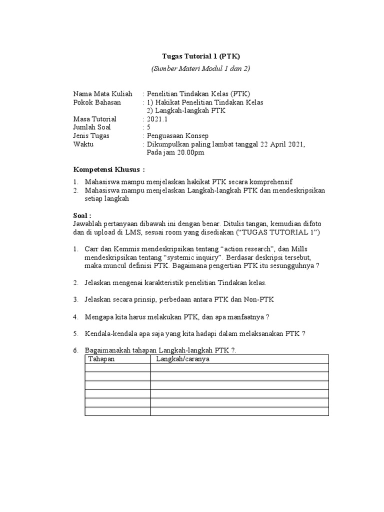 TT 1 - PTK | PDF | Karier & Perkembangan | Seni