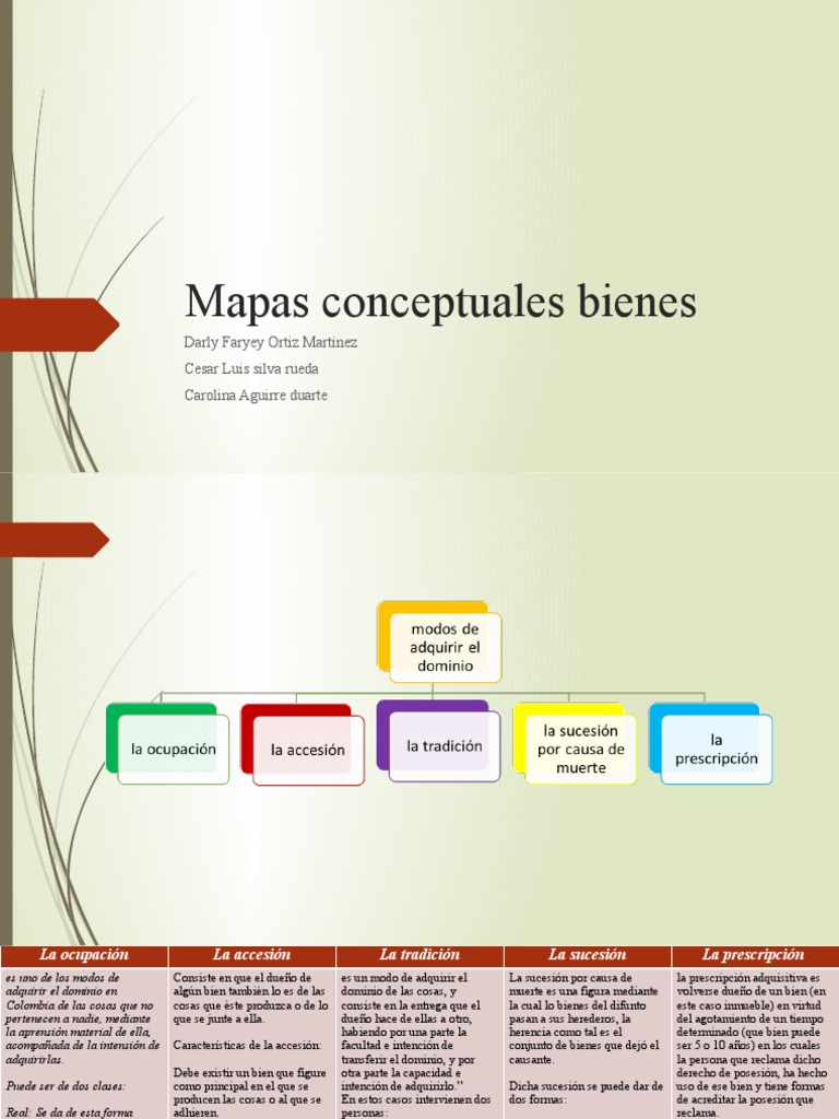Mapas Conceptuales Bienes | PDF | Posesión (Ley) | Propiedad