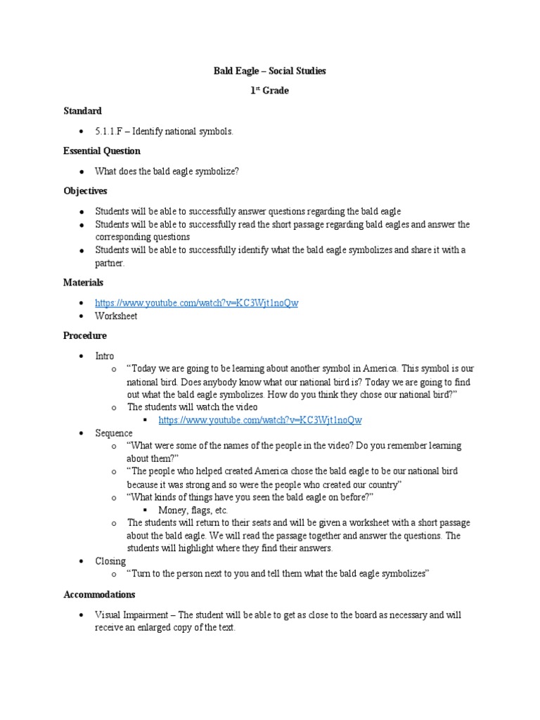Bald Eagle Lesson | PDF