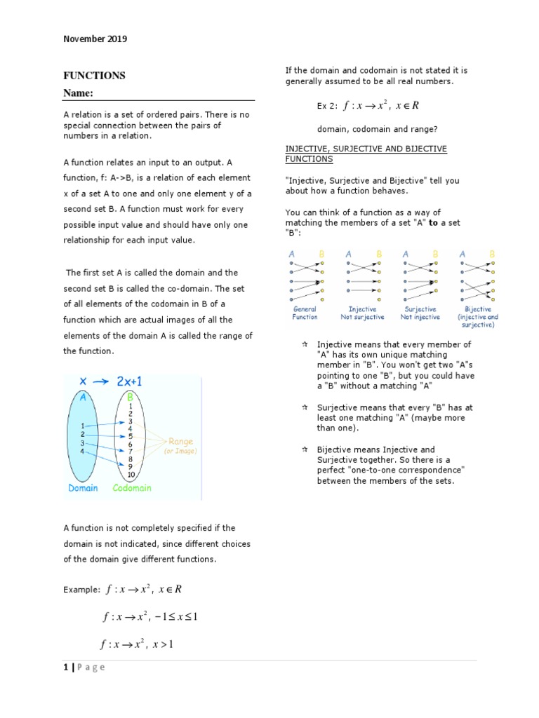 Functions Note and Exercise and Worksheet | PDF | Function (Mathematics ...