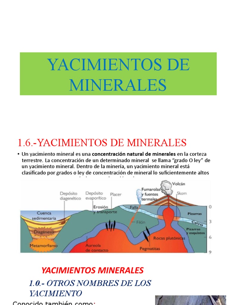 Yacimientos de Minerales (-) | PDF | Minerales | Minería