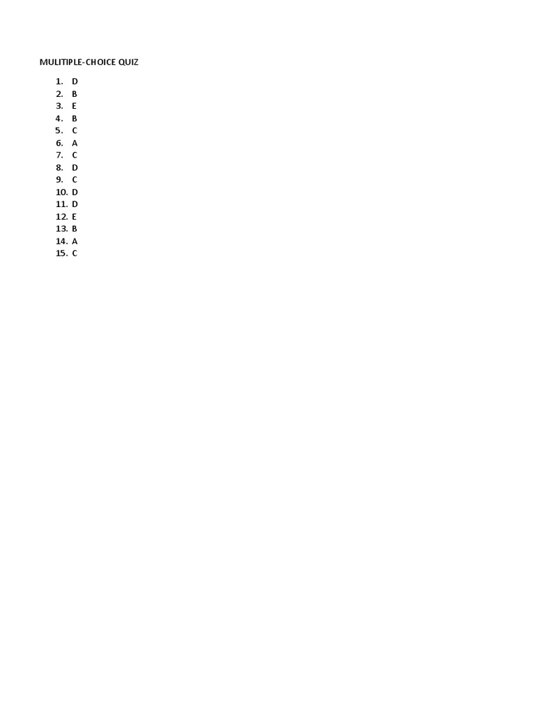Multi Choice Quiz | PDF