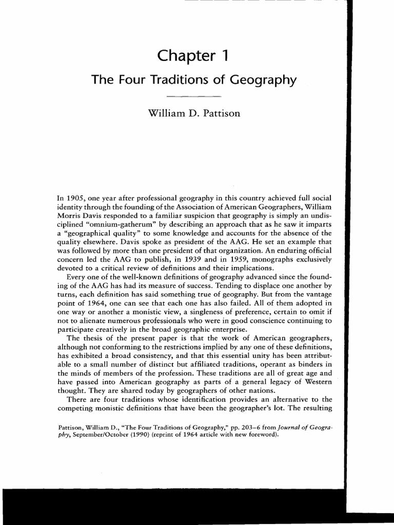 PATTISON - 1964 - 4 Traditions | PDF | Geography | Space