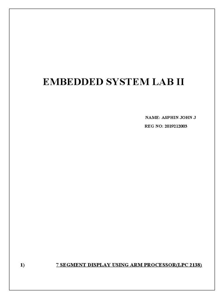 Embedded System Lab Ii | Download Free PDF | Anti Lock Braking System ...