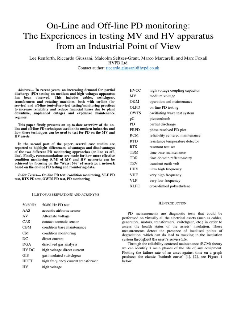 HVPD - EuroTechCon 2013 - On-Line and Off-Line PD Monitoring The ...