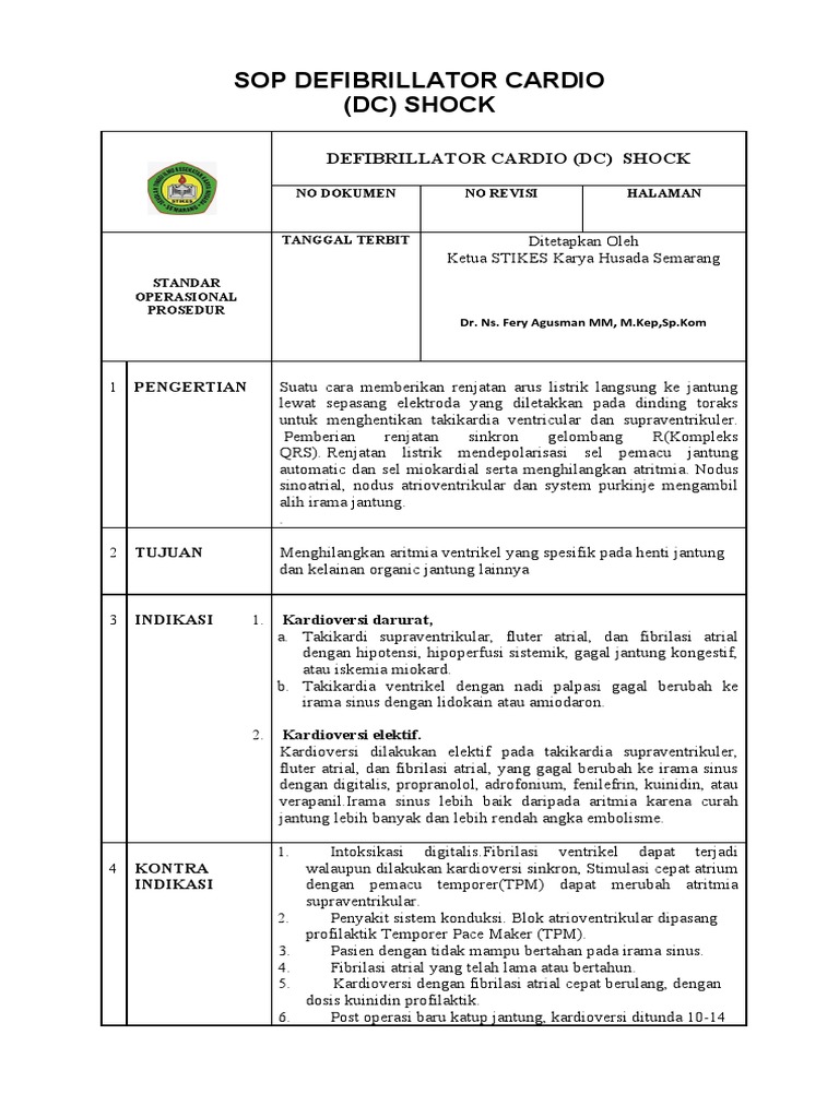 Prosedur Defibrillator Cardio Shock | PDF