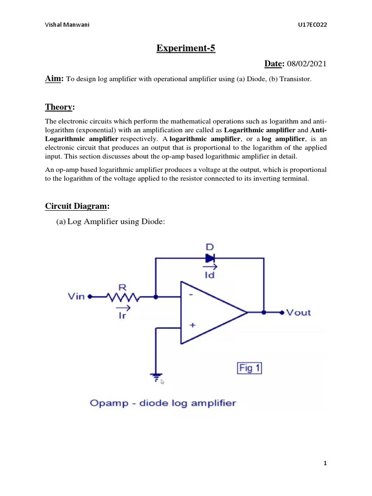 Date: 08/02/2021 Aim:: Experiment-5 | PDF | Amplifier | Operational ...