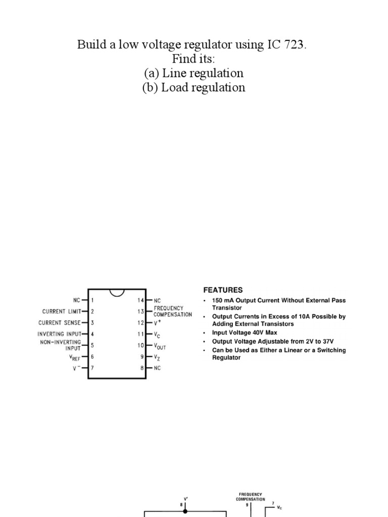 Low Voltage Regulator Using IC 723 | PDF