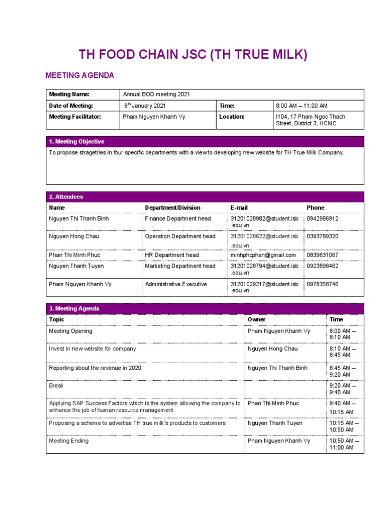 TH Food Chain JSC | PDF | Marketing | Economies