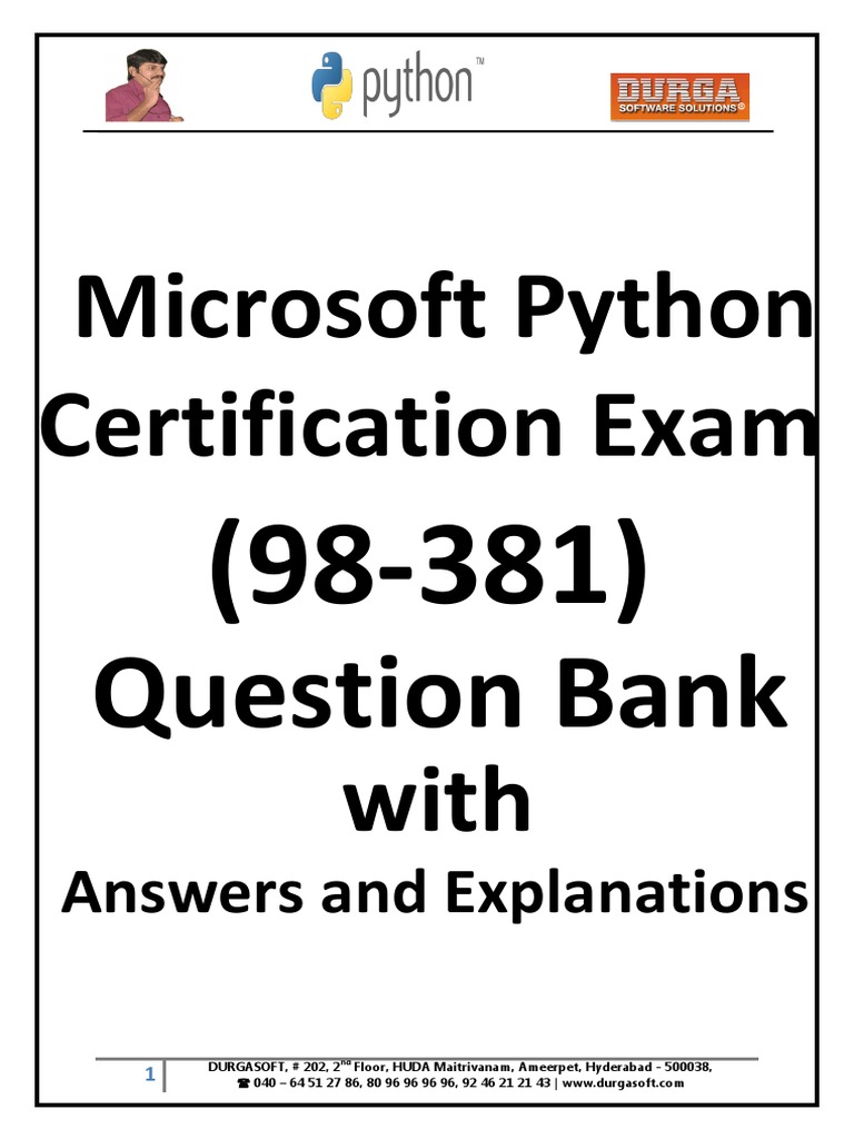 Microsoft Python Certification Exam: Question Bank | PDF | Boolean Data ...