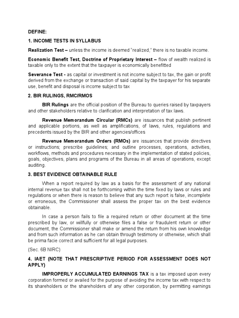Tax Reviewer | PDF | Withholding Tax | Taxation In The United States