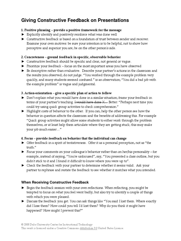 Constructive Feedback Presentations | PDF | Motivation | Motivational