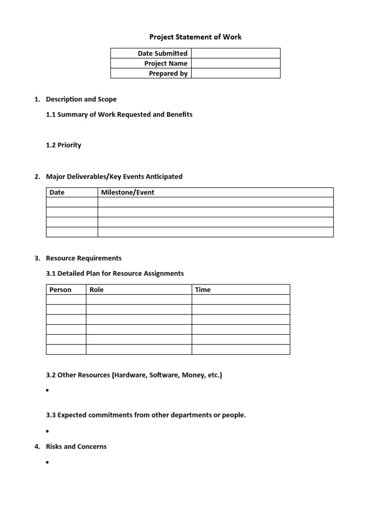 SOW Template | PDF