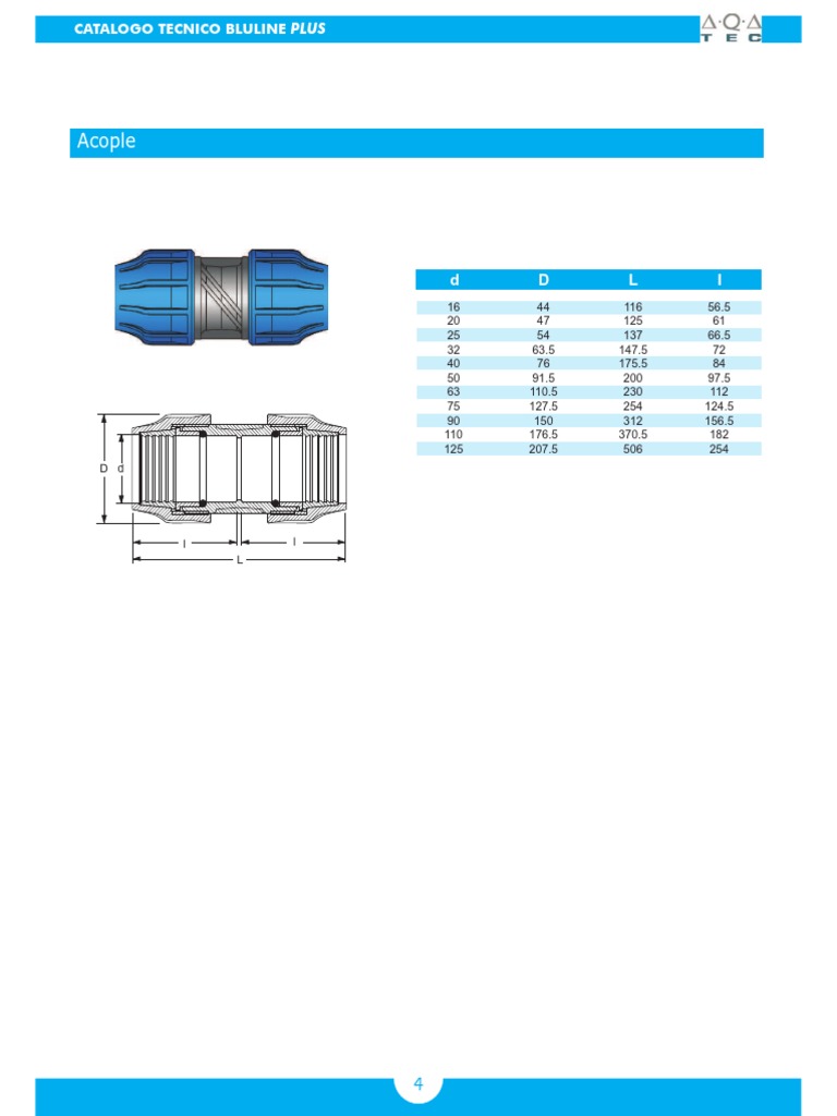 Acople Recto Alfa Plus - Compresión | PDF