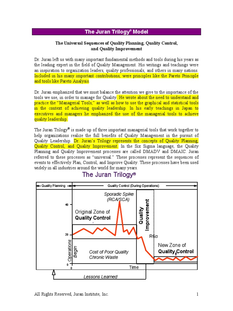 The Juran Trilogy The Juran Trilogy | PDF | Six Sigma | Quality Management